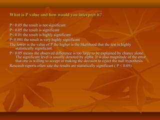 Critical Value And The P Value PPT