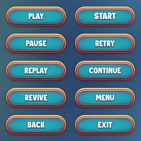 premium vector set of blue buttons with editable text effect for