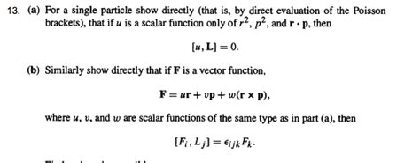 Solved For A Single Particle Show Directly That Is By Chegg