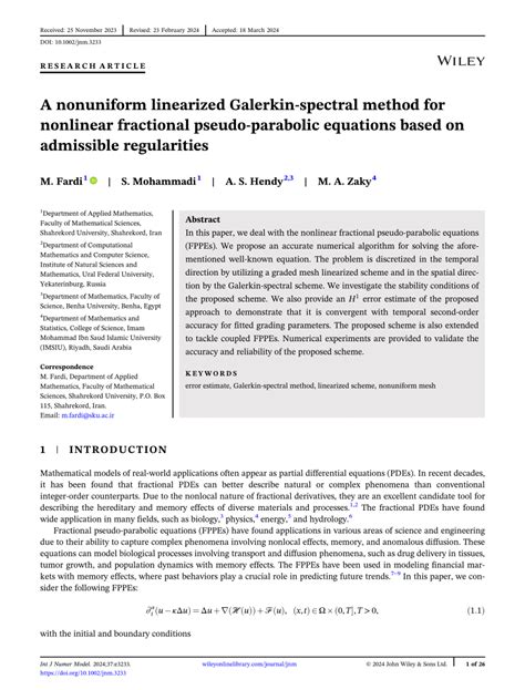 A Nonuniform Linearized Galerkin‐spectral Method For Nonlinear