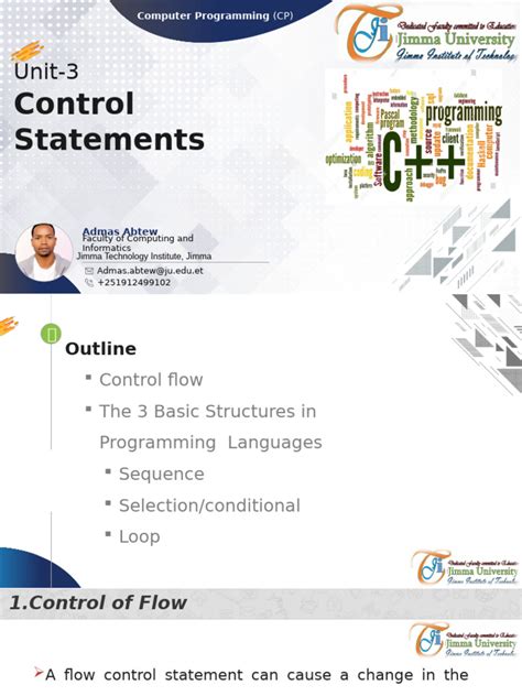Chapter 3 Computer Programming Control Statements Pdf Control Flow Namespace
