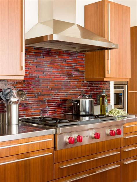 Red Kitchen Backsplash Tile