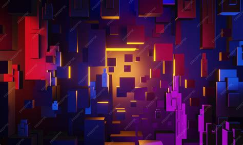 3d 그림 렌더링게임 게이머 배경 추상 벽지사이버펑크 스타일 메타버스 공상과학 게임 무대 장면 페데스탈 룸의 네온 광선 프리미엄 사진