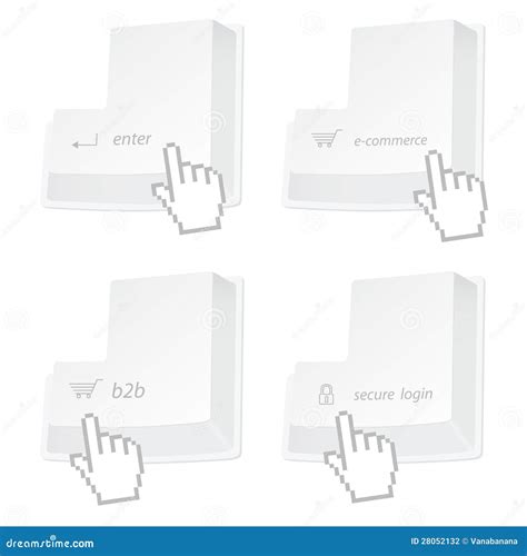 Set Of Stylized Enter Buttons Stock Vector Illustration Of Ecommerce