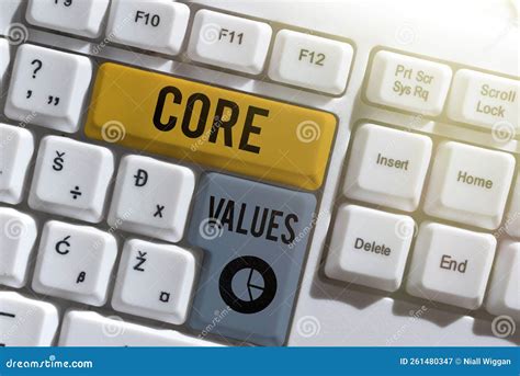 Text Caption Presenting Core Values Word Written On Principles Which