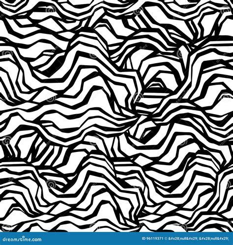 Marine Seamless Pattern With Stylized Black Waves On A White Background Water Wave Abstract