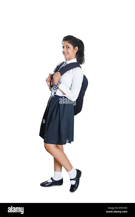 Indisches Selbstbewusstes Teenager Mädchen Ausgeschnittene Stockfotos