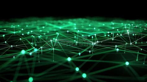Green Neural Network Futuristic Ai Connection Abstract Technology