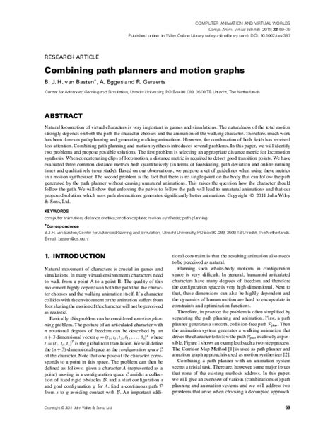Pdf Combining Path Planners And Motion Graphs