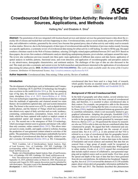 Pdf Crowdsourced Data Mining For Urban Activity Review Of Data Sources Applications And Methods