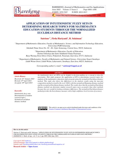 pdf application of intuitionistic fuzzy sets in determining research