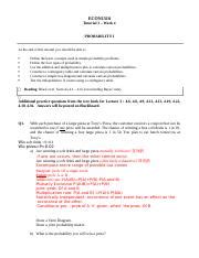 ECON Tutorial Docx ECON Tutorial Week PROBABILITY I At The End Of This