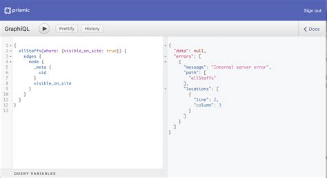 internal server error when using `where` field in graphql api
