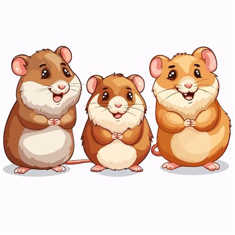 Premium Vector Adorable Cute Hamsters Clipart Isolated On White