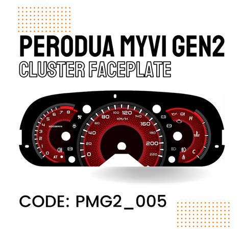 perodua myvi gen2 cluster face plate panel meter speedometer shopee