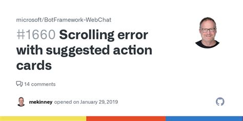 Scrolling Error With Suggested Action Cards · Issue 1660 · Microsoft