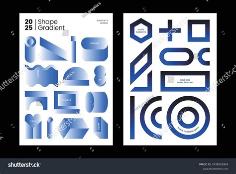 3d 그라데이션 기하학적 모양 포스터 디자인 스톡 벡터로열티 프리 2428251845 Shutterstock