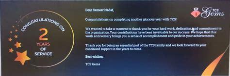 Sameer Nadaf On Linkedin Tcs Tcs Workaniversary
