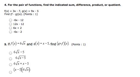 Solved For The Pair Of Functions Find The Indicated Sum Chegg Com