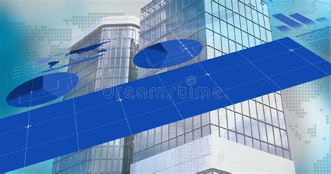 Animation Of Statistical Data Processing Over World Map Against Tall Buildings Stock Footage