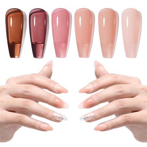 Gellen Jelly Gel Nail Polish Set Semi Sheer Pastel Gel