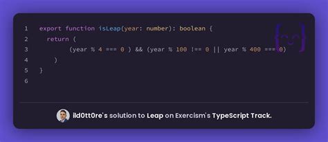 Ild0tt0res Solution For Leap In Typescript On Exercism