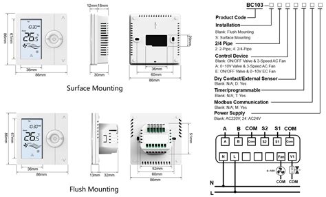 RS Modbus Smart AC Programmable Thermostat Speed Fan Control OEM