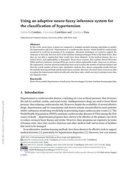 Pdf Using An Adaptive Neuro Fuzzy Inference System For The