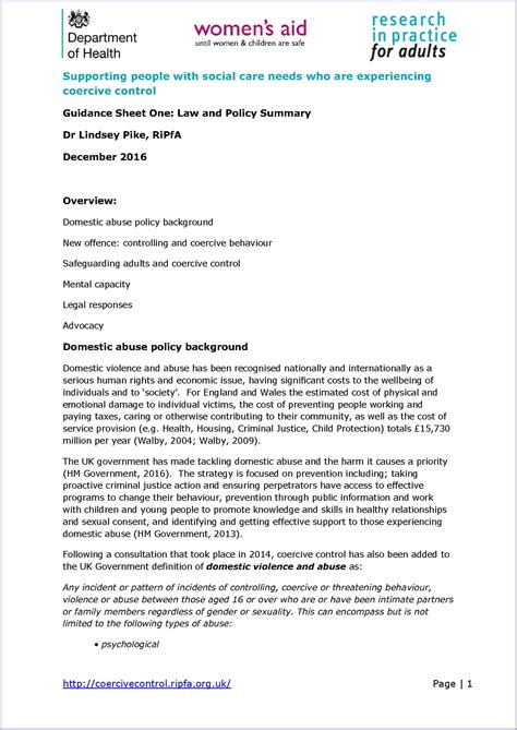 Additional Resources Coercive Control