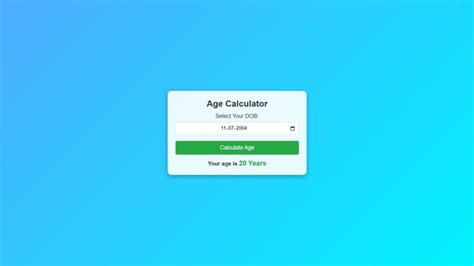 Webdevelopment Javascript Html Css Agecalculator Coding Frontend Aman Mittal