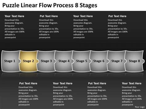 puzzle linear flow process 8 stages free flowchart slides powerpoint