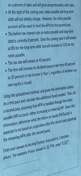 Solved Now Make The Following Assumptions Sales Are