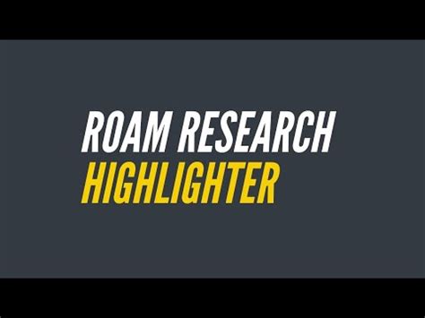Roam Highlighter Chrome Web Store