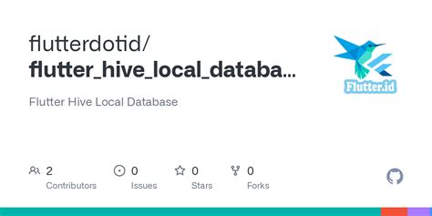 GitHub Flutterdotid Flutter Hive Local Database Flutter Hive Local Database
