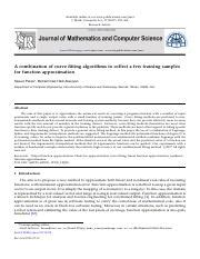A Combination Of Curve Fitting Algorithms To Collect A Few Training Samples For Function