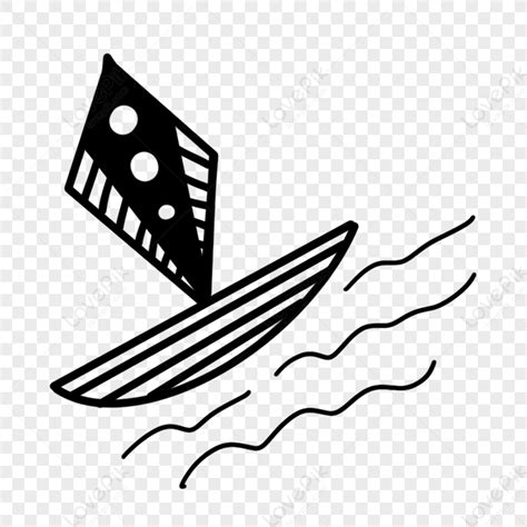 크리 에이 티브 흑백 일러스트 낙서 작은 요트그래피티클립 아트 Png 일러스트 무료 다운로드 Lovepik