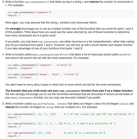 Solved 3 Write A Function Numconsonants S That Takes As