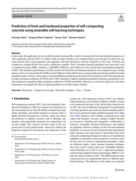 Prediction Of Fresh And Hardened Properties Of Self Compacting Concrete Using Ensemble Soft