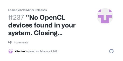 No Opencl Devices Found In Your System Closing Lolminer I Have A Rx Issue