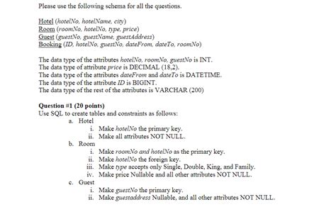 Solved Please Use The Following Schema For All The Chegg Com