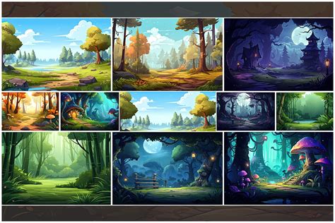 Background Stylized Forest 1 2d Environments Unity Asset Store