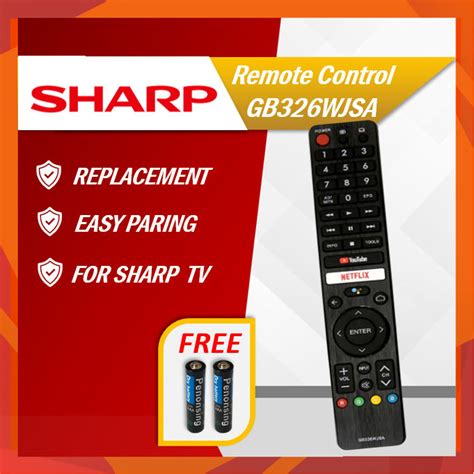 Sharp Tv Remote Sh V2 Gb326wjsa Alat Kawalan Jauh Televisyen Youtube Netflix Android Tv Lazada