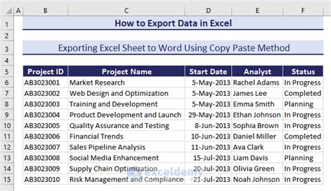 How To Export Data From Excel To Doc Pdf Csv Xml Vcard