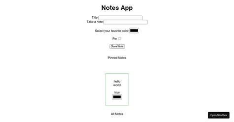 Note App Codesandbox