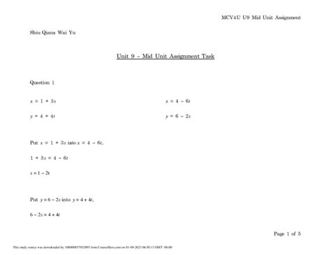 mcv4u u9 mid unit assignment brentwood high school afjrotc 101