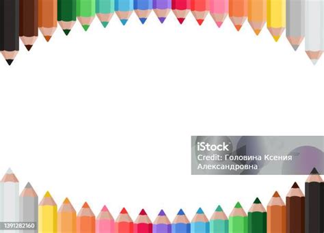 색연필 어린이 발표 배경 사진 졸업장 인증서 쿠폰이있는 프레임 벡터 일러스트 레이 션 0명에 대한 스톡 벡터 아트 및 기타