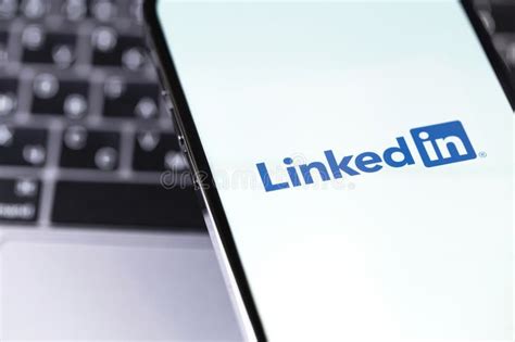 linkedin mobile logo app on a screen smartphone iphone closeup