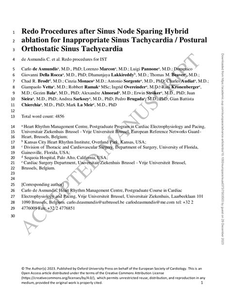 Pdf Redo Procedures After Sinus Node Sparing Hybrid Ablation For