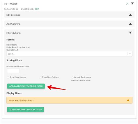 Create A Filtered Report Section Using Participant Data Filters