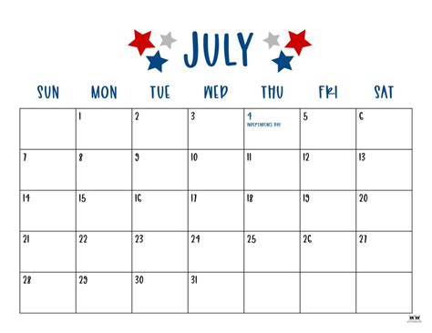 Printable July 2024 Calendar Free Printable Calendar 2025